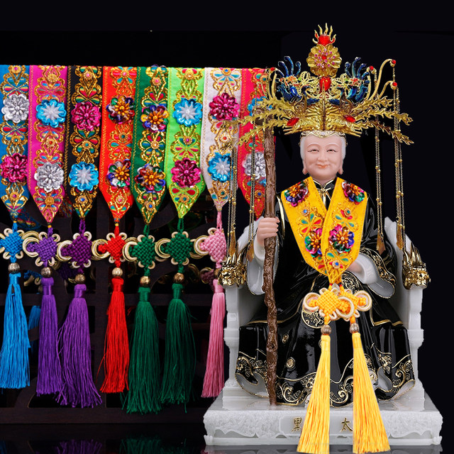 Black old lady phoenix crown Xiapei Taishan grandma Guanyin hat god ...