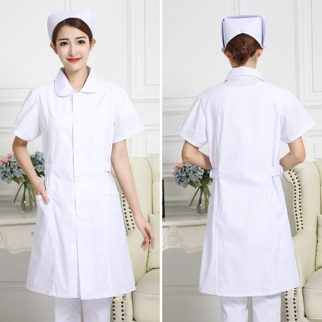 Nurse clothing short-sleeved long-sleeved women's round collar partial ...