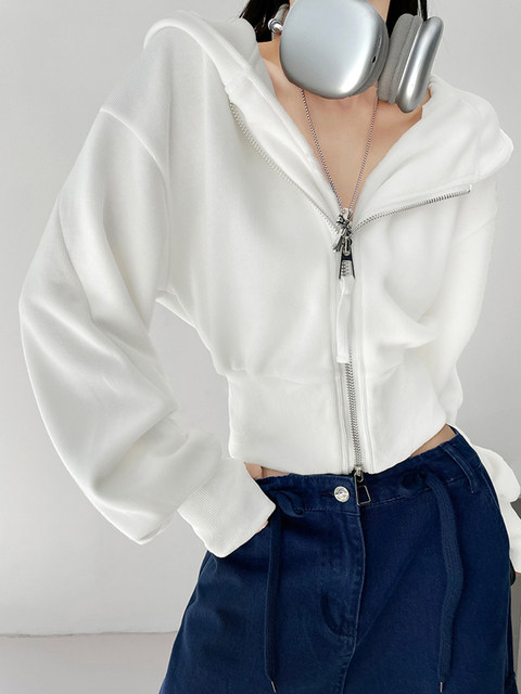 American retro lazy Chic short hooded sweater jacket female autumn and ...