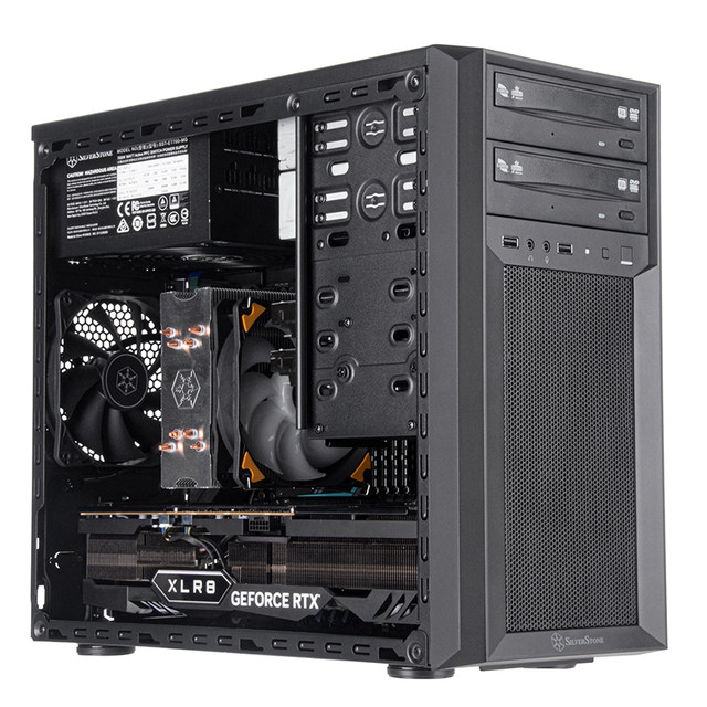 SilverStone Fara313 black dual optical drive MATX small case/4 3.5-inch ...