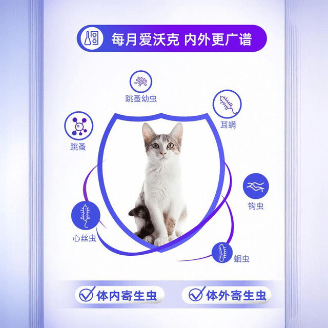 Aiwalker internal and external deworming cat ear mite deworming drops Bayer deworming cat Hailemiao