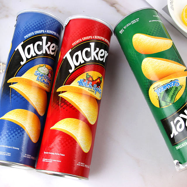 Malaysia imported Jacker Jack potato chips canned spicy tomato flavor ...