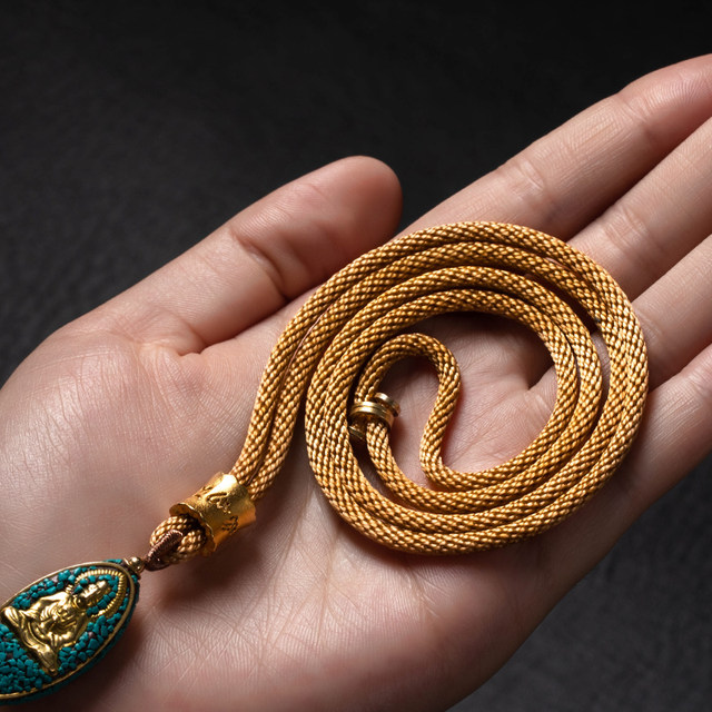 Flower element eight-strand braid necklace rope hand-woven pendant ...