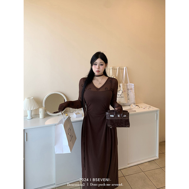 Kurosawa Xuanqi dress 2024 Autumn new micro -fat Merida net gauze ...