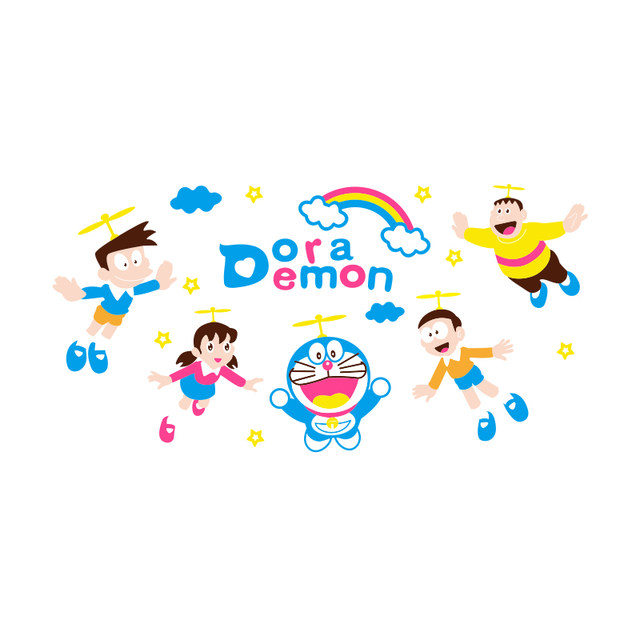 Children's room boys and girls bedroom bedside layout Doraemon Doraemon ...