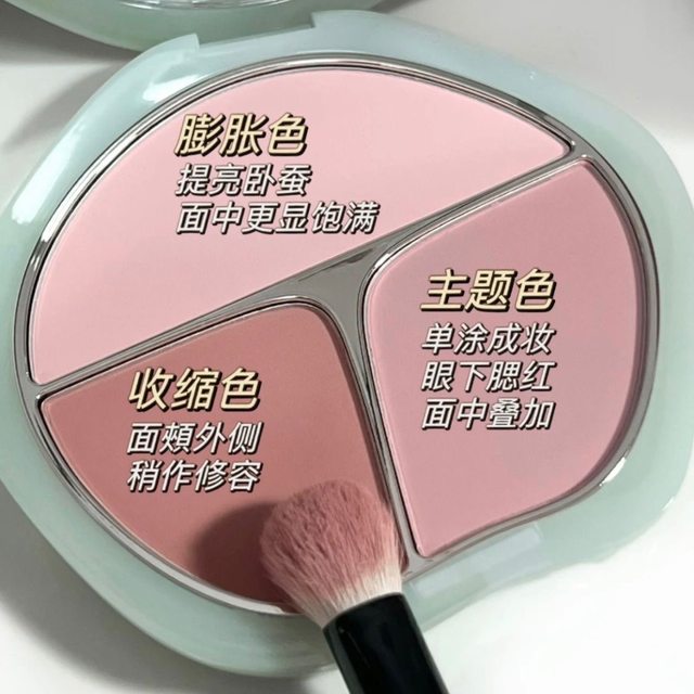 Three-color blush plate 2025 new hot highlight contour three-in-one ...