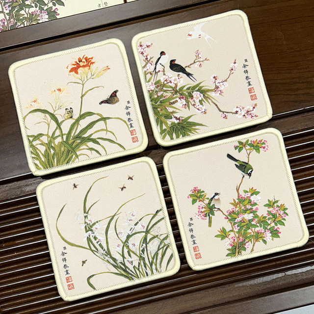 Silk coasters, Chinese-style special gifts, Chinese-style souvenirs for ...