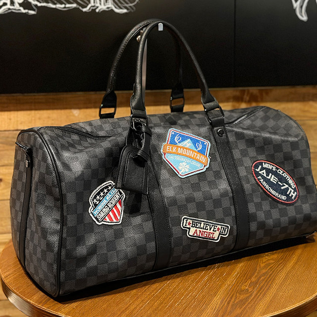 HANKESDUN travel bag, portable boarding bag, luggage bag, plaid trendy ...