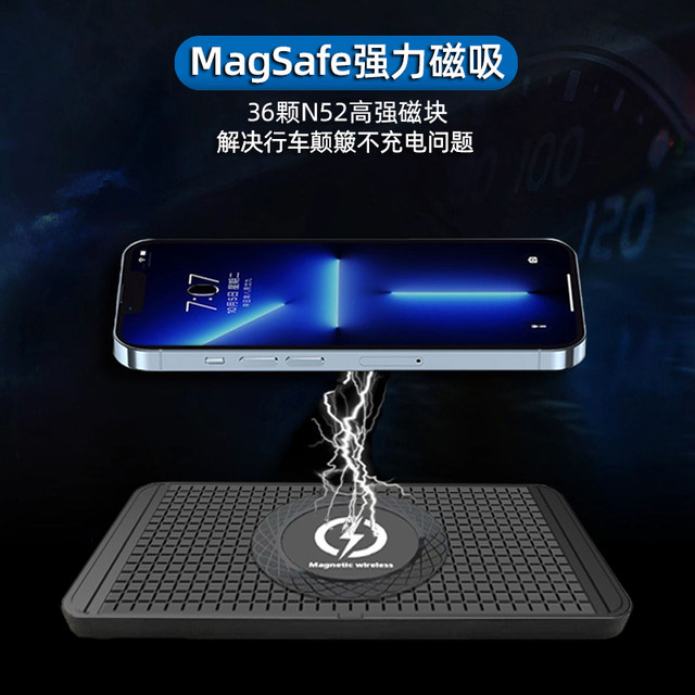 Magnetic MagSafe car wireless charging pad 20W universal car retrofit ...