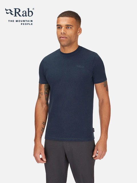 RAB Basecamp Logo Men's Solid Color Round Neck Short Sleeve Soft Cotton ...