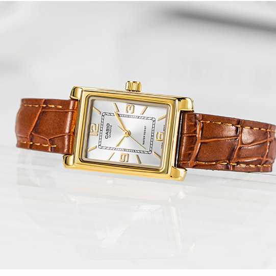 casio Casio watch women's retro small square light luxury niche student quartz LTP-1234GLL-7A