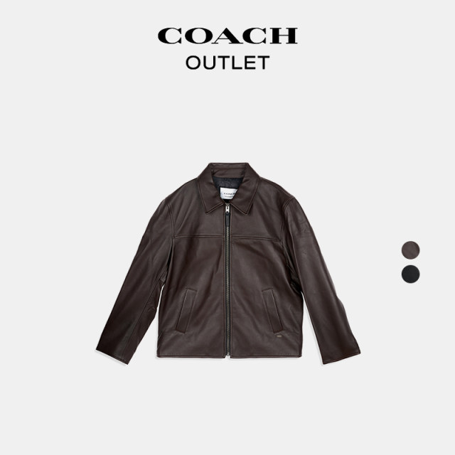 COACH/Coach Outlet Men's Genuine Leather Sheepskin Jacket Casual Jacket ...