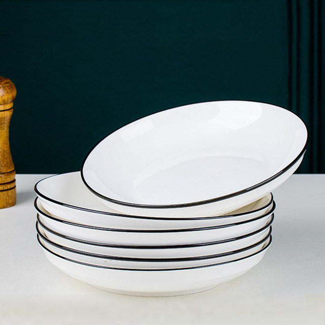 Dish plate, household plate, ceramic square plate, deep dish plate ...