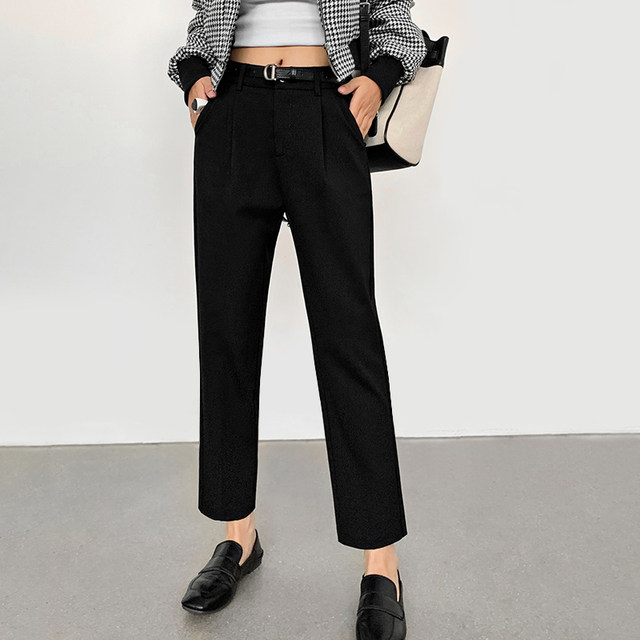 GLNK8099 women's trousers straight nine-point loose spring new slim fit ...