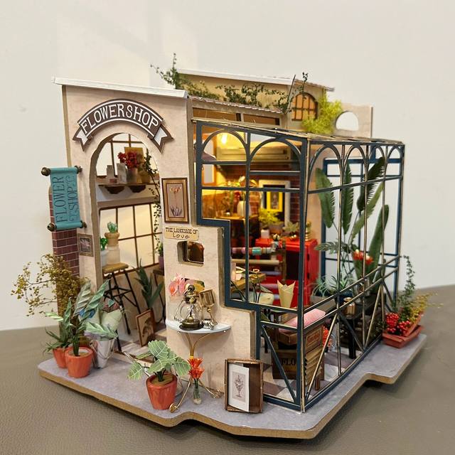 If you come to Emily's flower shop handmade diy cabin difficult wooden ...