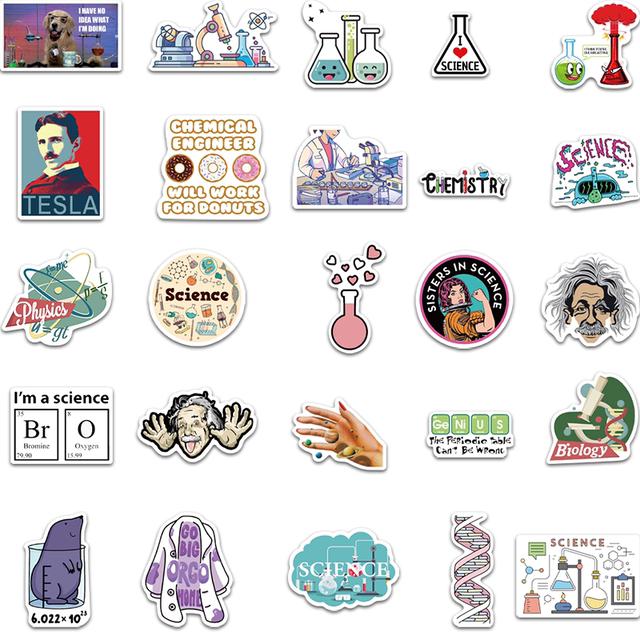50 laboratory physical chemical stickers helmet laptop computer luggage ...