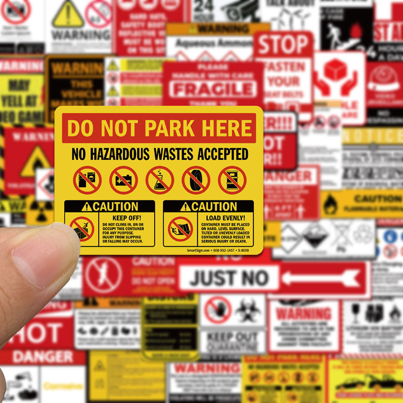 75 warning sign stickers laptop ipad phone case suitcase stickers ...