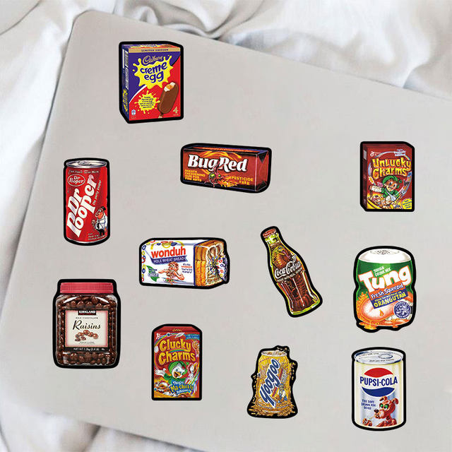 48 American snack stickers, food waterproof stickers, ins style mobile ...