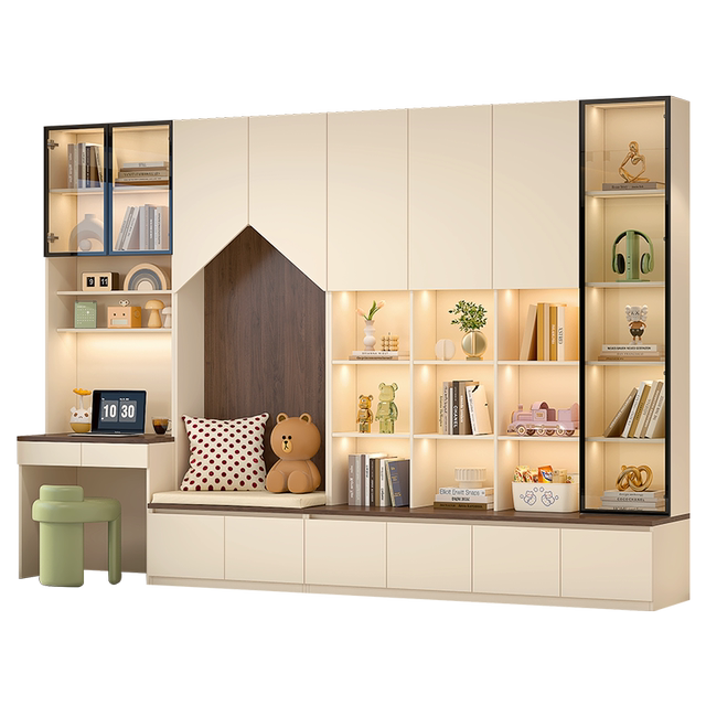 Go to the living room to transform the card seat, bookcase, and desk ...