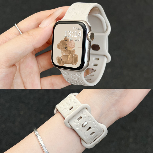 Suitable for applewatchs10 strap creative silicone iwatch9/8 apple ...