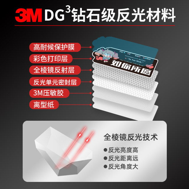 3m car reflective stickers as you wish cartoon stickers block scratches ...