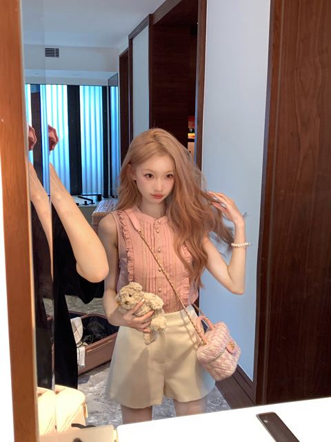 Coolline Lin Zixi Romantic Polyed Cotton Jackie Copy Waldless Shirt Age ...