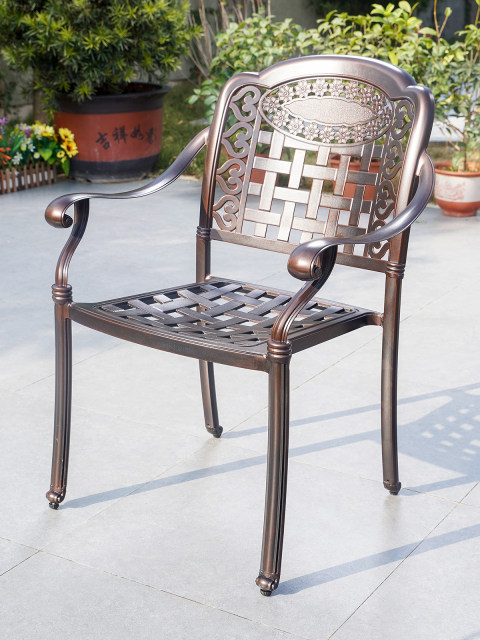 Outdoor courtyard chair cast aluminum alloy waterproof sun protection ...