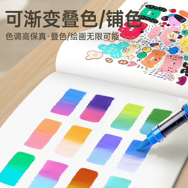 Straight-liquid acrylic marker soft-tipped opaque color stackable ...