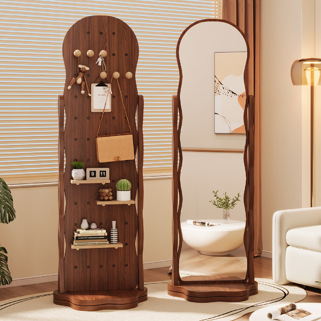Cave panel dressing mirror cloak rack all -in -one full body mirror ...