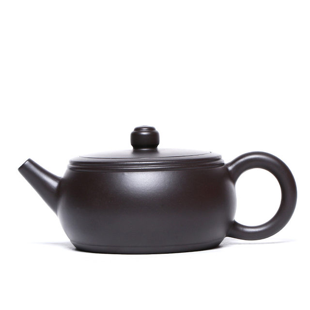 Yixing authentic purple sand pot handmade plain large mouth well ...