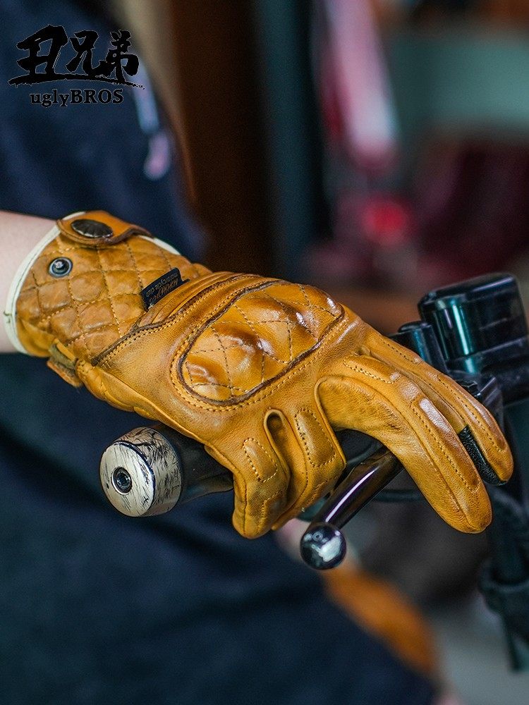 Uglybros Ubg-R502 Sheepskin Motorcycle Gloves - Retro All-Season Riding