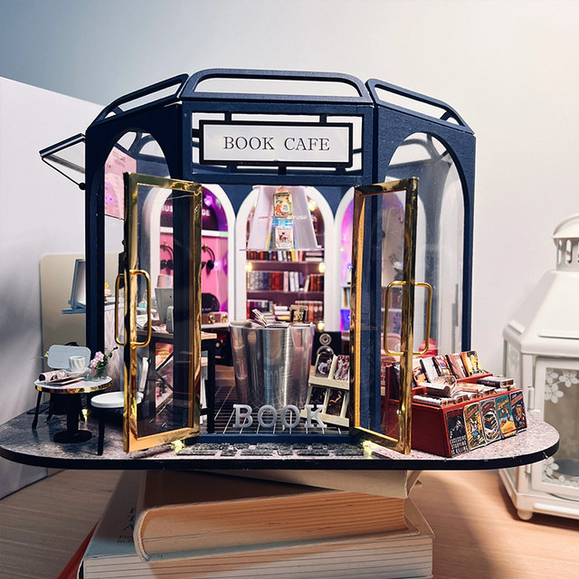 DIY cottage Pinyue Cafe Assembly Model Handmade Small House Doll House ...