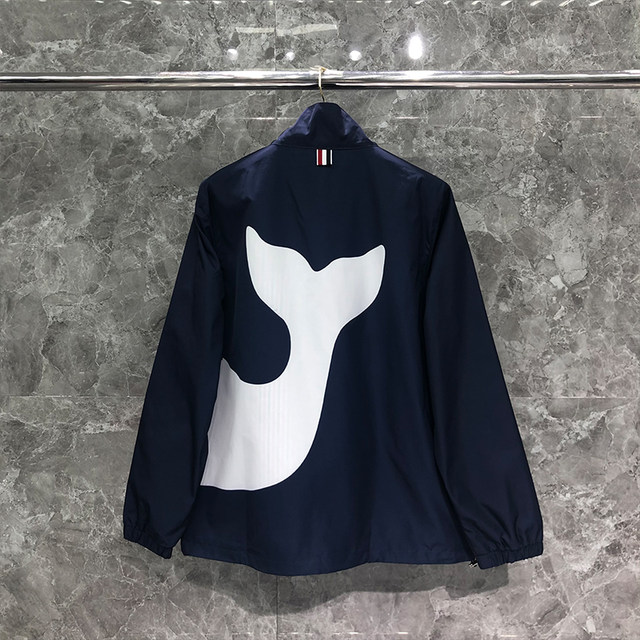TB jacket front and back big whale men and women same loose autumn and ...