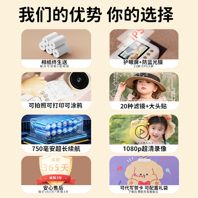 Children's camera toy girl Polaroid baby birthday gift boy digital ...