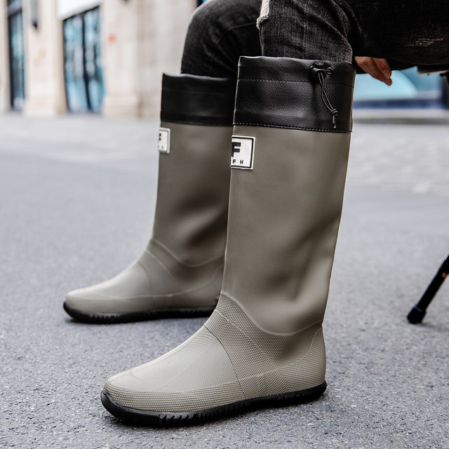 Rain boots for men, Japanese style adult high rain boots, waterproof ...
