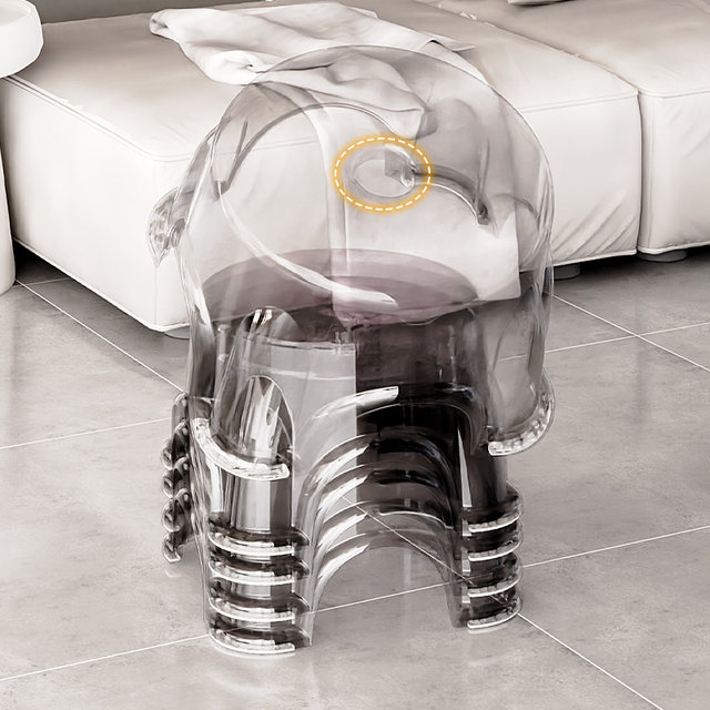 Transparent small stool household plastic thickened living room coffee ...