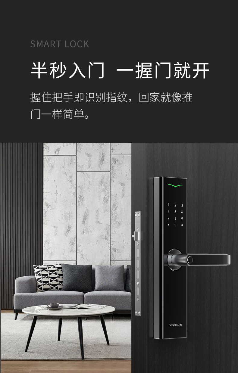 Deschmann v7 e180 wooden door anti-theft intelligent lock | Dessmann Fingerprint Lock | Door Lock