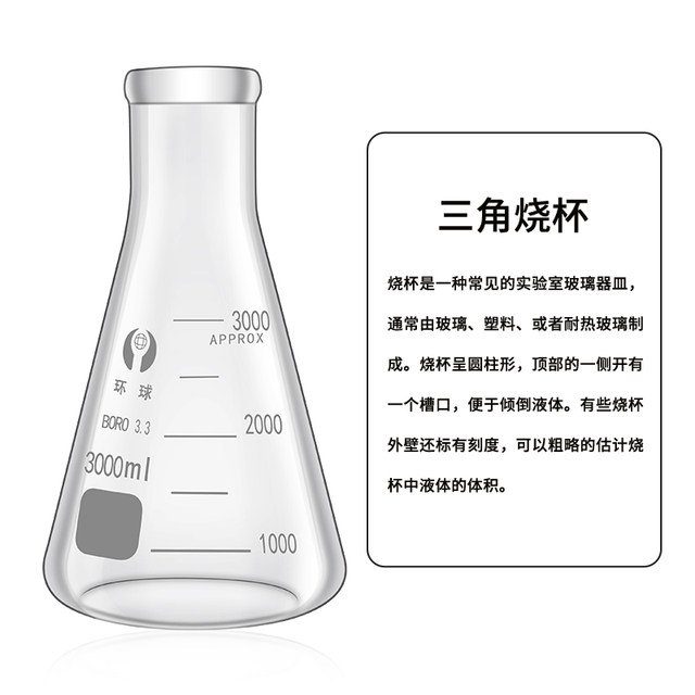 Universal wide mouth straight mouth triangular flask graduated conical ...