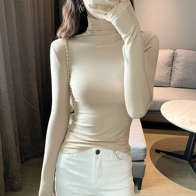 Turtleneck bottoming shirt for women autumn and winter high-end long ...