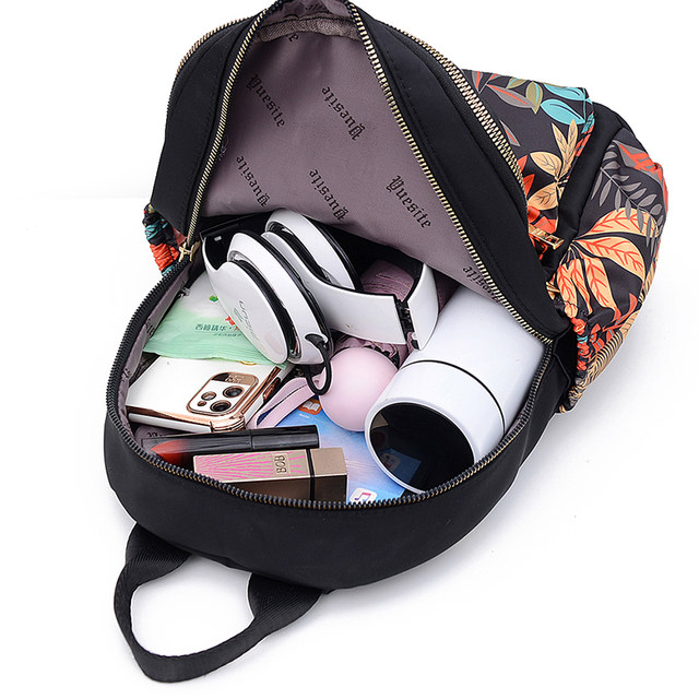 Ethnic style printed backpack for women 2024 new fashion large capacity ...