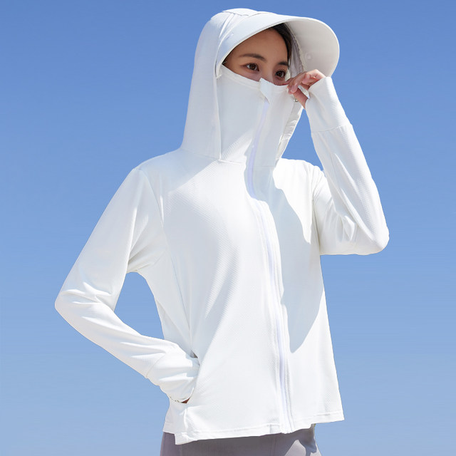 Sun protection clothing women's summer long-sleeved ice silk anti-UV ...