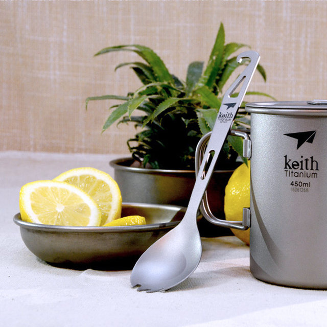 Keith's pure titanium spoon titanium spoon long handle titanium spoon ...