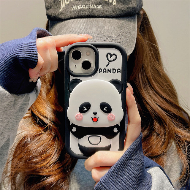 Chinese style cartoon cute super cute panda mirror suitable for Apple ...