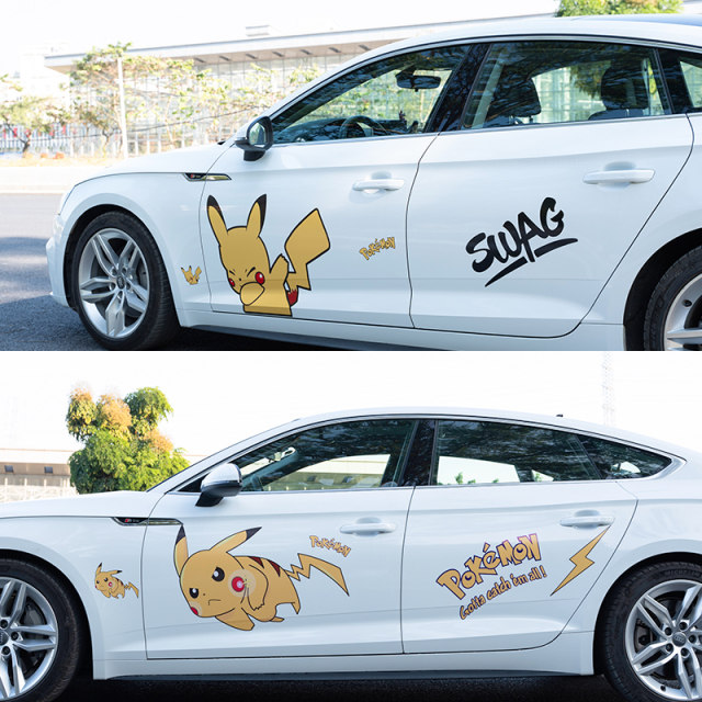 Car Pikachu car stickers personalized creative 3D three-dimensional ...