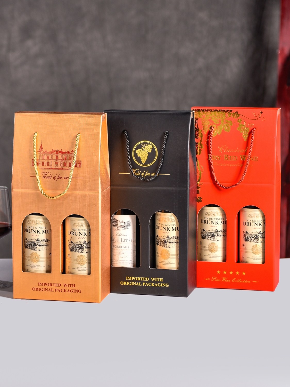 Red Wine Gift Box - Double Bottle Carrier