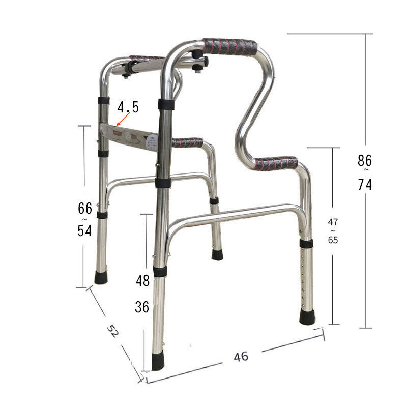 Walker - All stainless steel thickened straight style + 4 foot covers ...