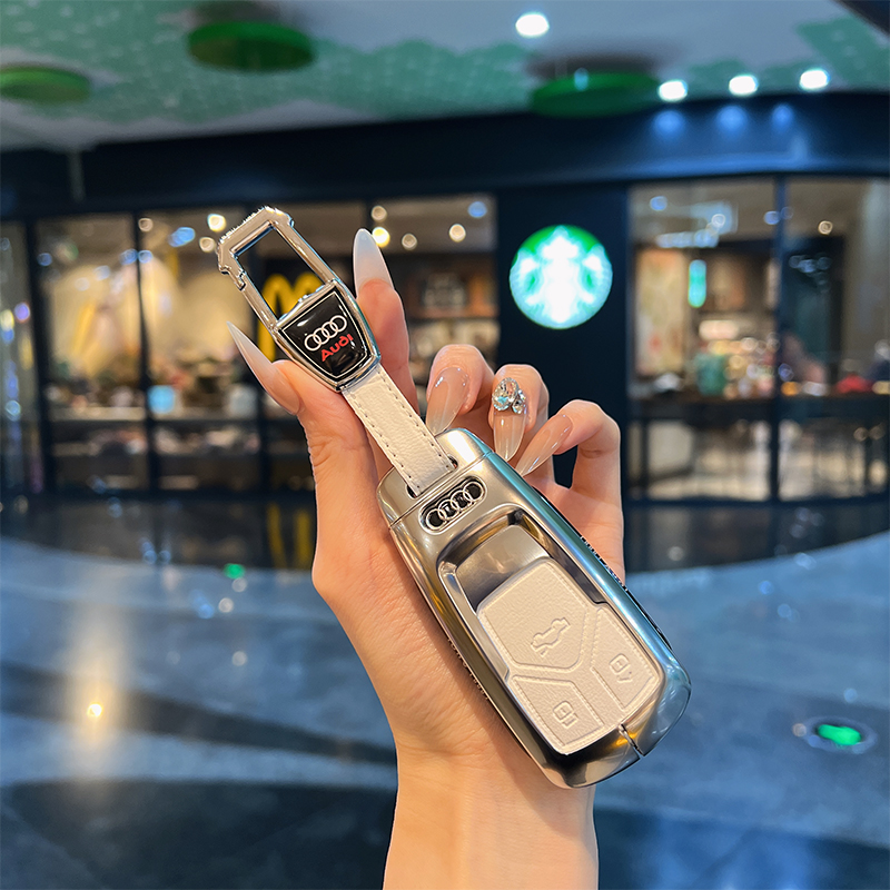 Suitable for Audi 25 new A4 key cover A4L/Q5L/A5/Q7/TT high-end automotive metal shell buckle ...