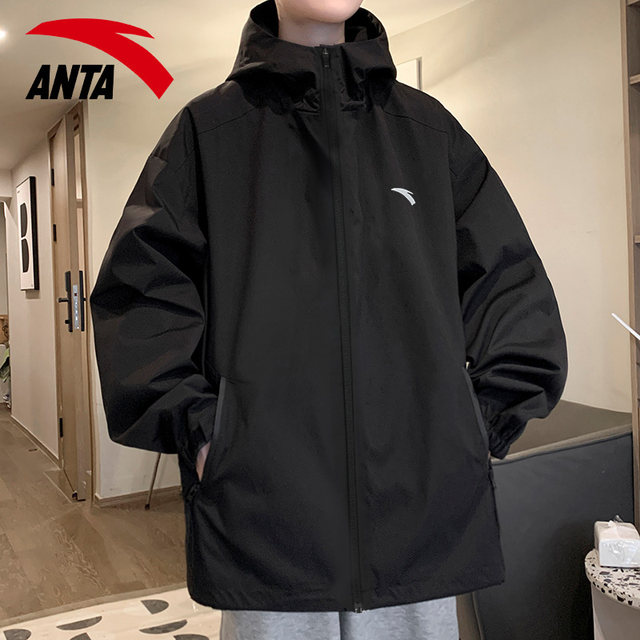 Anta Spring and Autumn Windproof Water Splashing Hooded jacket Teenager ...