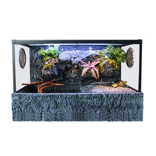 Luxurious turtle tank with terrace, water turtle tank, landscaping ...