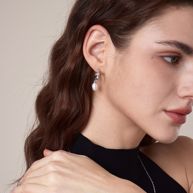 ARSIS Streaming Wave Moon Shadow Earrings Exquisite and Unique Earrings French Versatile ...